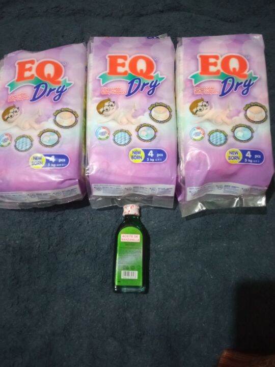 Eq newborn diaper 12 pcs with manzanilla 25 ml | Lazada PH