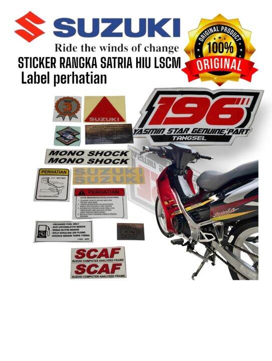 STICKER RANGKA LABEL STICKER PERHATIAN SATRIA HIU LSCM | Lazada Indonesia