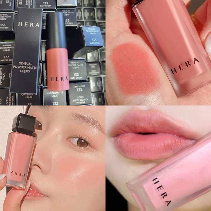 hera sensual powder matte liquid 1.4g. สี 133 𝘽𝙖𝙗𝙮 𝘾𝙝𝙚𝙚𝙠 mini มีกล่อง | Lazada.co.th