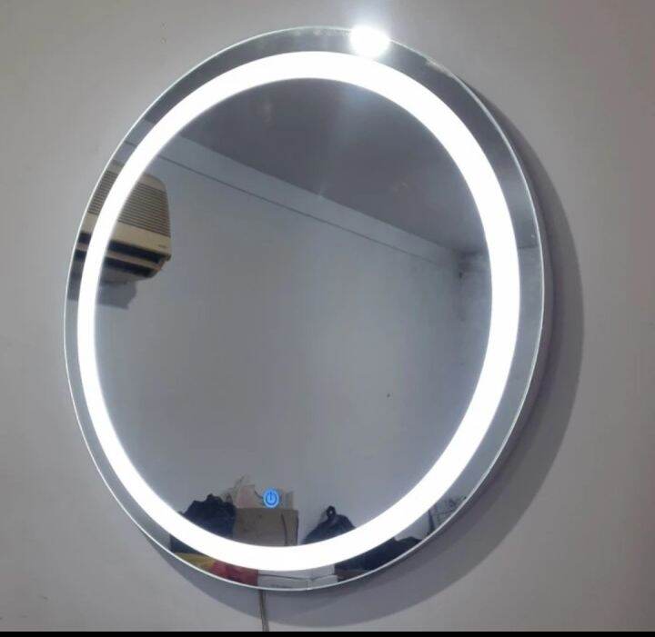 kaca cermin lampu led touch screen on/off model bulat. ukuran diameter ...