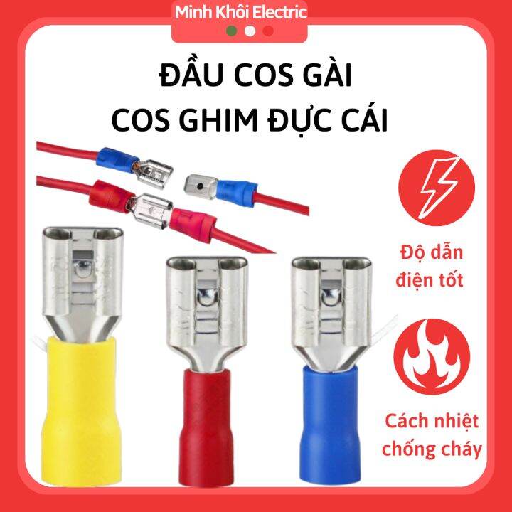Combo 100c Đầu Cos Gài, cos ghim đực cái,cốt ghim dẹp đực cái, đầu cosse cắm đực cái | Lazada.vn