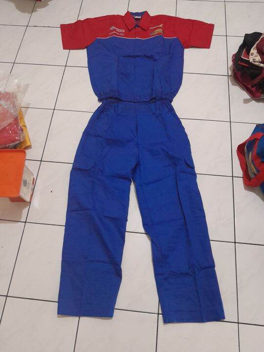 baju kerja mekanik, ketalpak, wearpak atas bawah PertamIna | Lazada ...