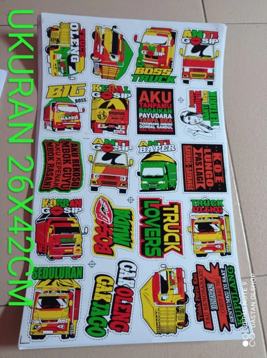 Stiker lembaran isi 20 stiker motif Truk mania | Lazada Indonesia