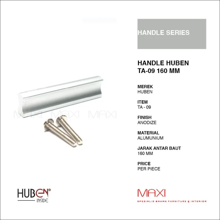 Huben Handle TA-09 160 MM - Tarikan Huben Alumunium Anodize | Lazada ...