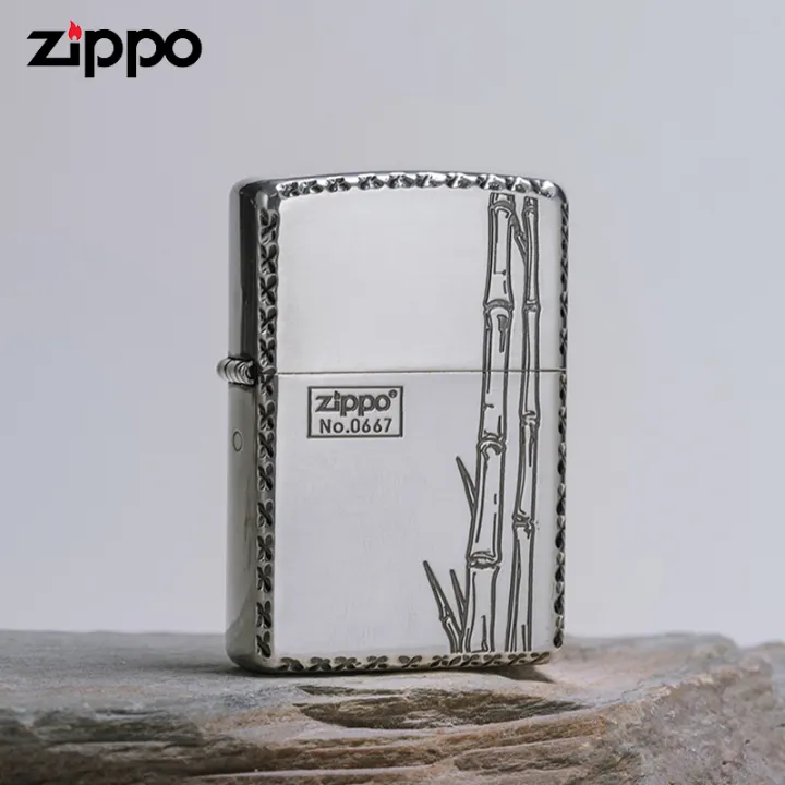 Zippo Bamboo Design Chrome Windproof Pocket Lighter ｜ Zippo ZBT-3-47A | Lazada.co.th