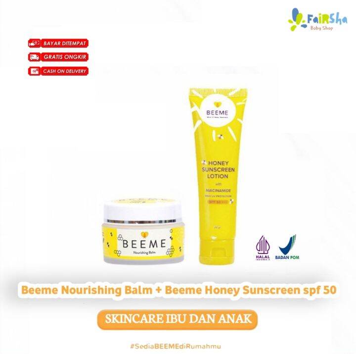 Paket Beeme Nourishing Balm+Beeme Honey Sunscreen Spf 50 PA++ | Lazada ...