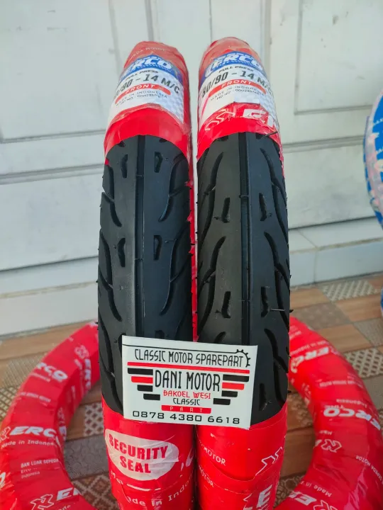 BAN MERK ERCO RING 14 MATIC UKURAN 80/90 SET 90/90 NON TUBLES BEAT ...