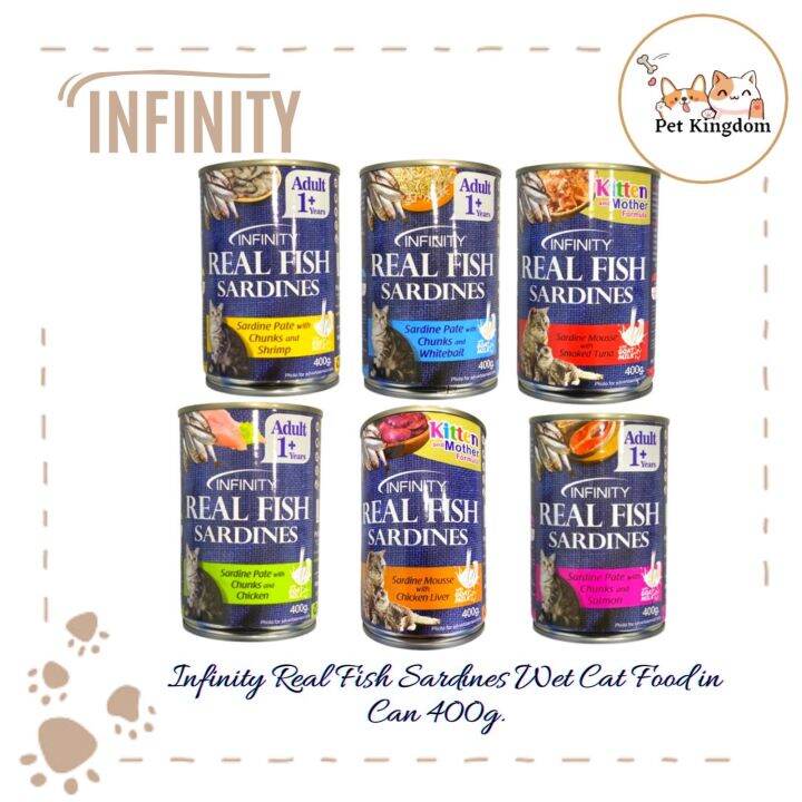 Infinity Real Fish Sardines Wet Cat Food in Can 400g | Lazada PH