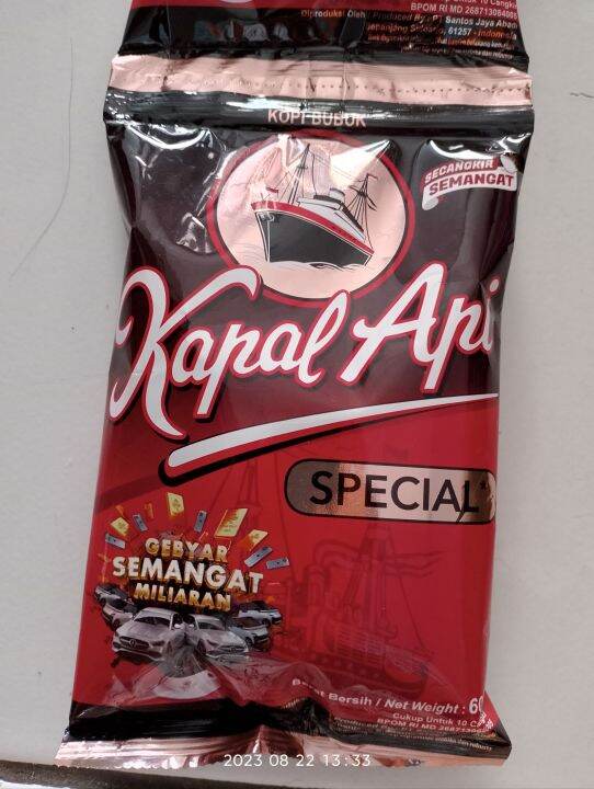 Kopi Kapal Api Special Merah 60 gr Kopi Hitam Tanpa Gula per Pcs ...