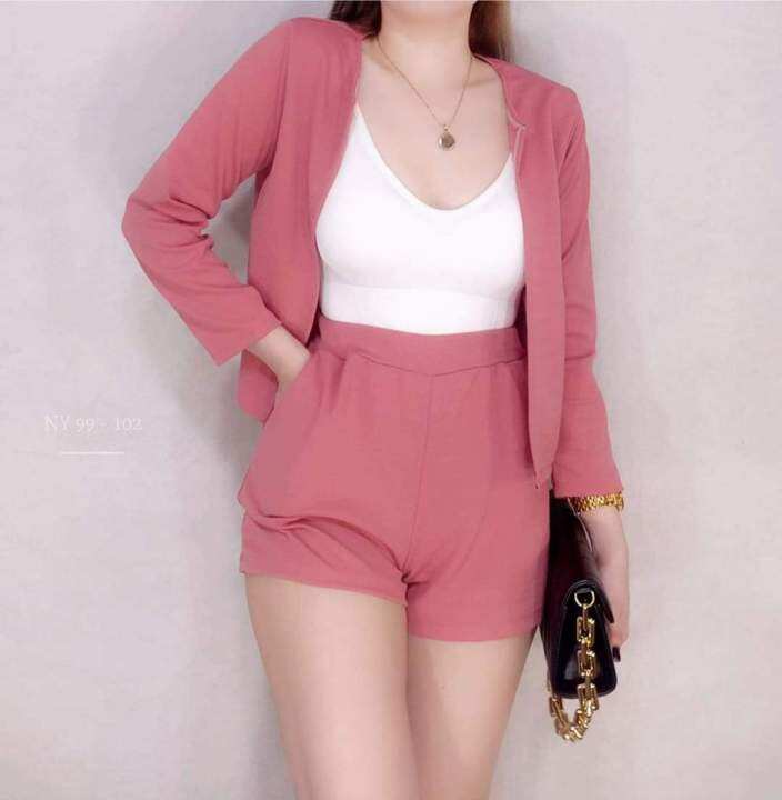 Yam plain terno short no inner | Lazada PH