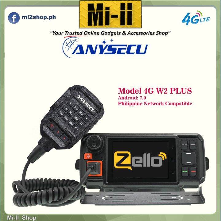 (On Stock) ANYSECU Zello 4G-W2 PLUS 4G ZELLO Network Radio, Android 7.0 WIFI Poc Radio work with ...