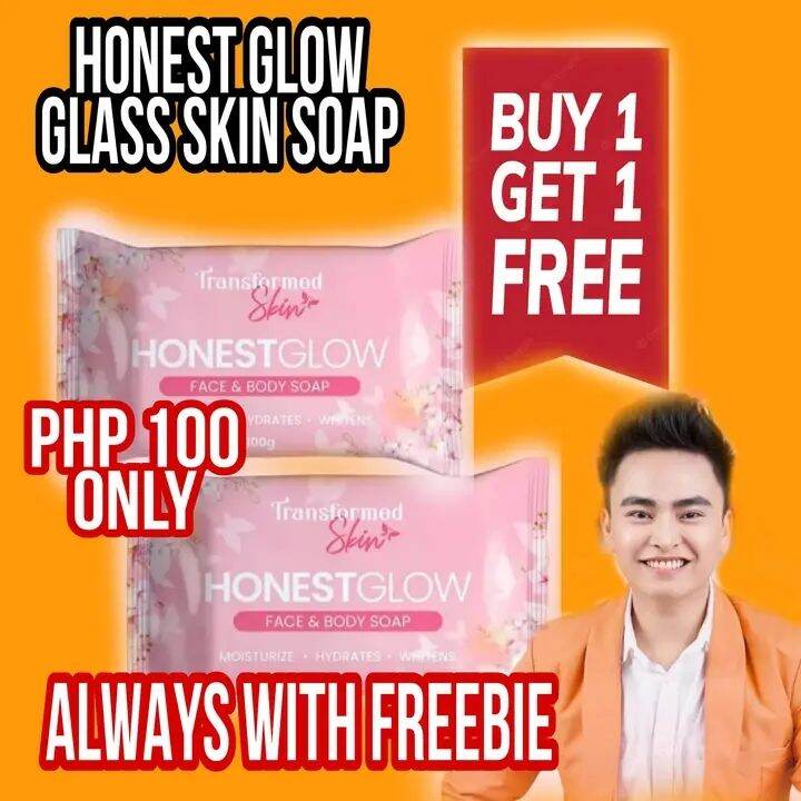 BUY 1 GET 1 HONEST GLOW GLASS SKIN FACE & BODY SOAP (PINK SOAP) | Lazada PH