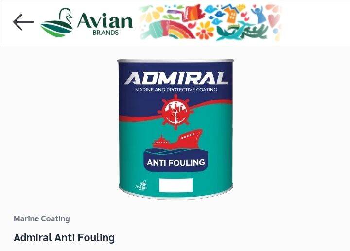 CAT ANTI FOULING LAMBUNG KAPAL PERAHU BIOTA LAUT ADMIRAL MARINE COATING 1KG | Lazada Indonesia