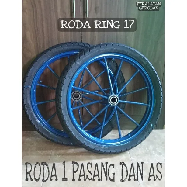 Roda gerobak ukuran velg 17 sepasang berikut as nya | Lazada Indonesia