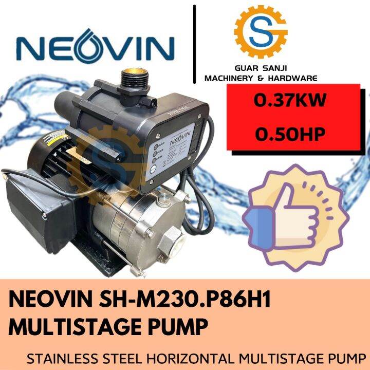 NEOVIN SH-M230 375W 0.50HP STAINLESS STEEL MULTI-STAGE PUMP BOOSTER ...