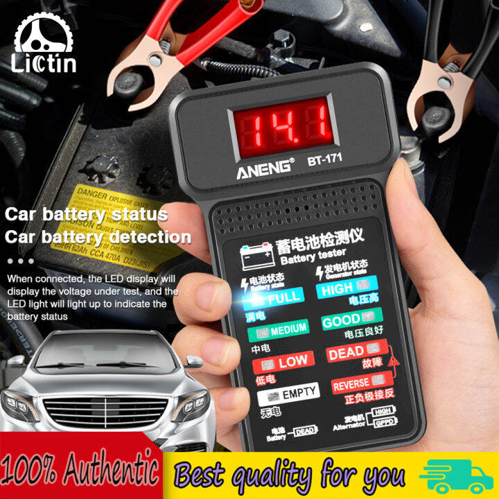 LICTIN 12V Car Battery Tester Car Crank Charging Digital Analyzer LED ...