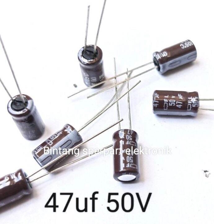 (10 Buah) KAPASITOR ELCO 47UF 50V CAPACITOR ELCO 47UF 50V KAPASITOR ...