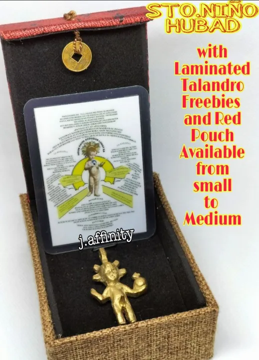 Sto.Niño Hubad Medium/Small na may Talandro at Dasal Pampaswerte at ...