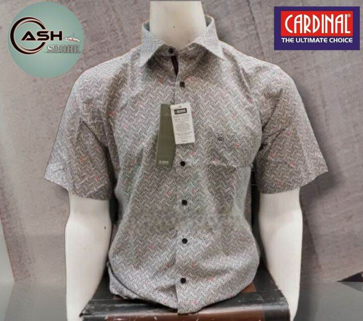 KEMEJA CARDINAL PREMIUM QUALITY MODEL MOTIF WARNA ABU ABU | Lazada ...