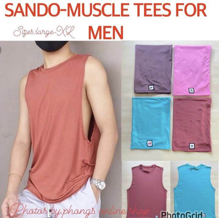PLAIN SANDO MUSCLE TEES FOR MEN | Lazada PH