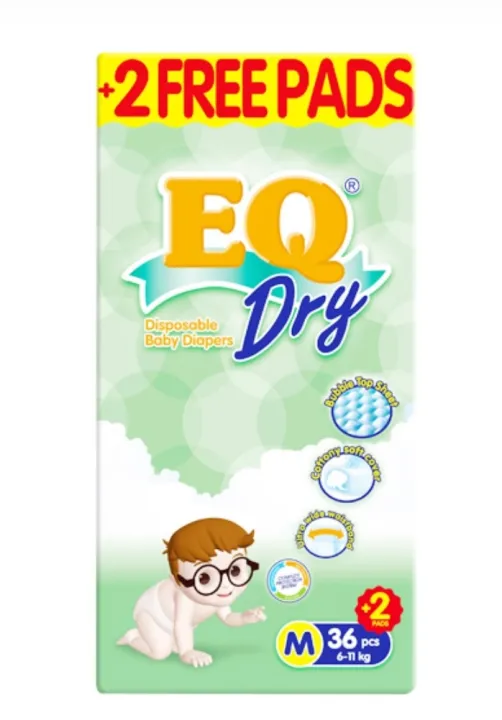 EQ Dry Taped Diapers Medium 36s | Lazada PH