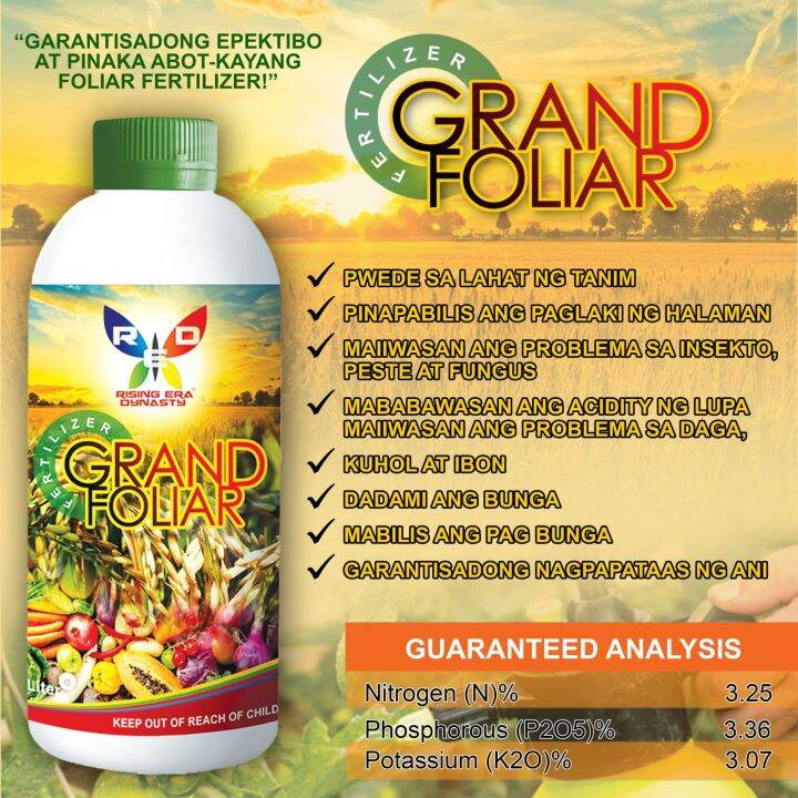GRAND FOLIAR FERTILIZER 1 LITER | Lazada PH