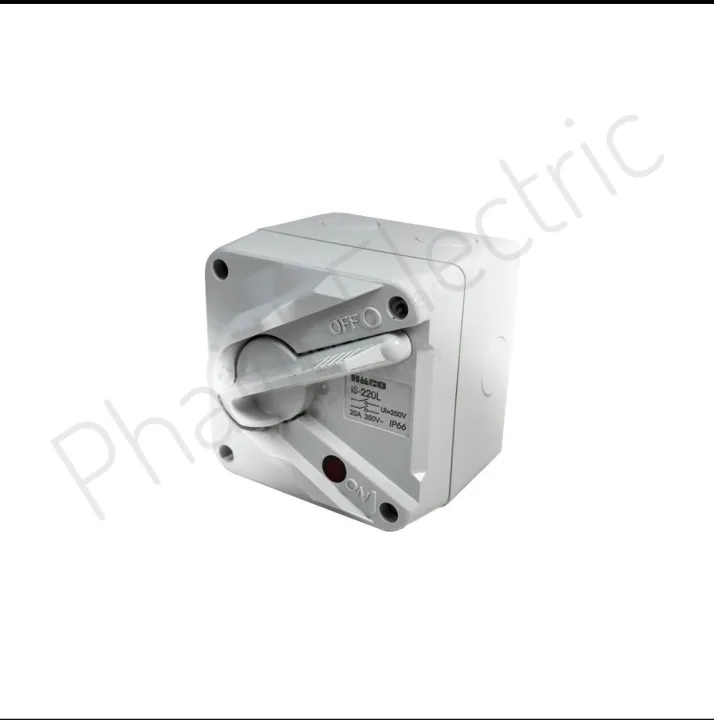 Haco สวิตช์สลับกันน้ำ 20A 250V 2Pole Switch With Pilot Lamp IS-220L,IS-320, 20A 440V 3P 50Hz) IS ...