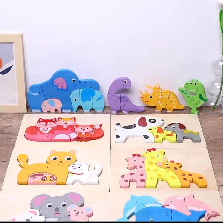 Mainan Puzzle Kayu Pendidikan Awal Untuk Anak-anak Hewan Merakit Puzzle ...