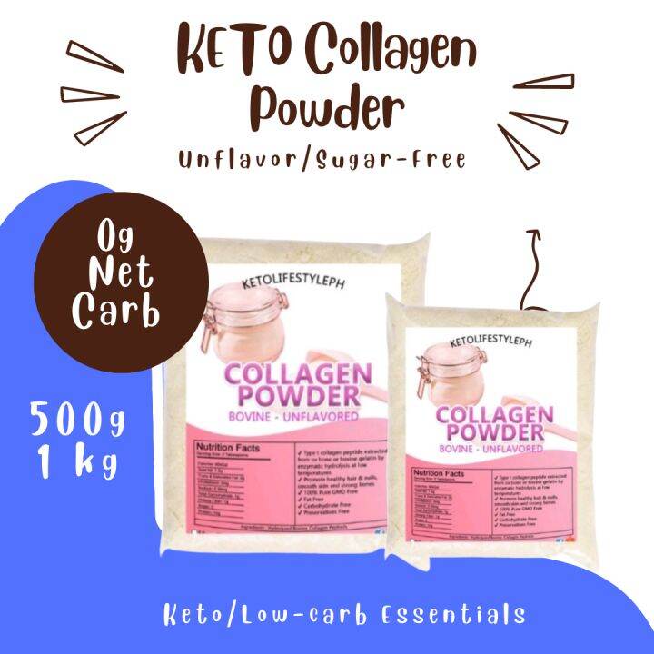 Collagen Powder 500g/1kg (Unflavored/Bovine/Keto & Low-carb Approved ...