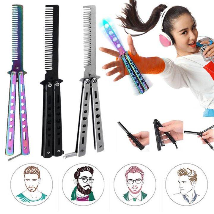 New Butterfly Comb Foldable Stainless Balicomb Metal Shape Portable ...