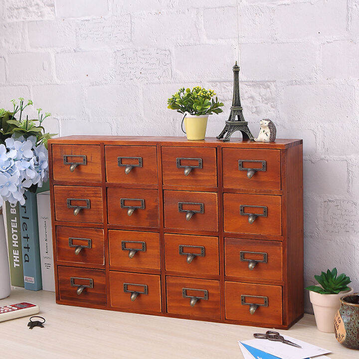 Zakka Wooden Drawer Storage Cabinet Simple Three Layers and Four Layers ...