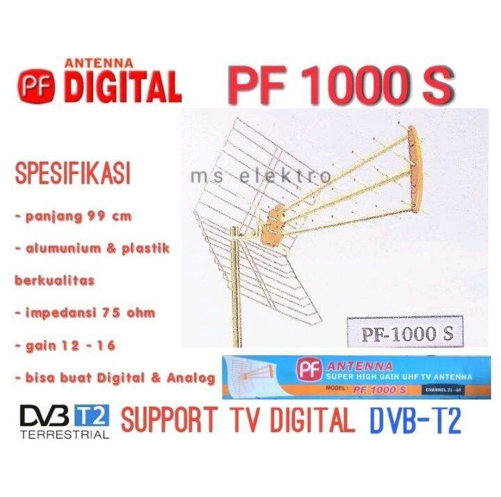 Antena TV UHF PF 1000S model jadul cocok buat Digital DVBT2 set top box | Lazada Indonesia