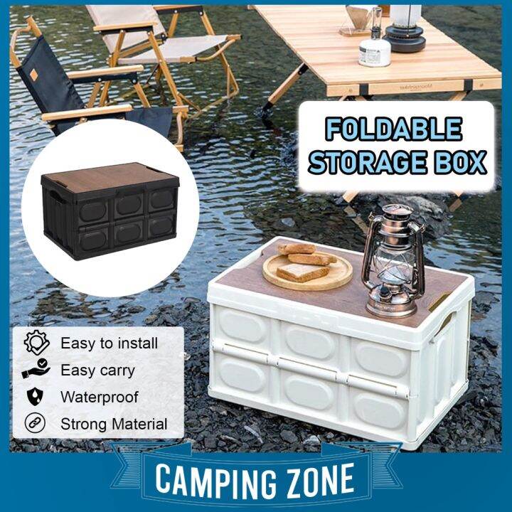 55L Large Camping Box Foldable Storage Box Camping Outdoor Waterproof ...