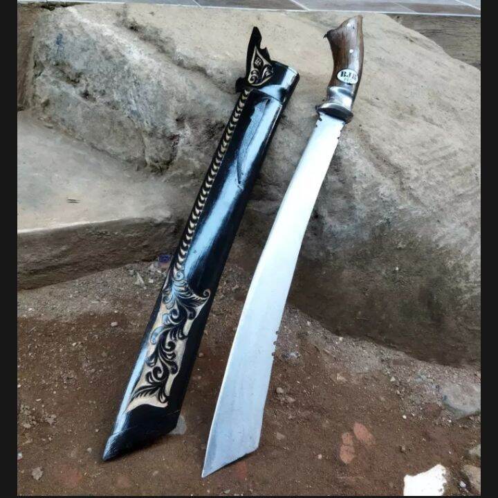 TERBARU GOLOK PATIMURA HITAM UKIR KHUSU PEMOTONG KAYU DAN BAMBU ...