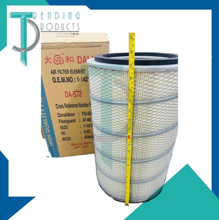 Daiwa DA-572 Air Filter for ISUZU Truck V275PS, V355PS, 390PS, 12PC1. (1 Pc.) | Lazada PH