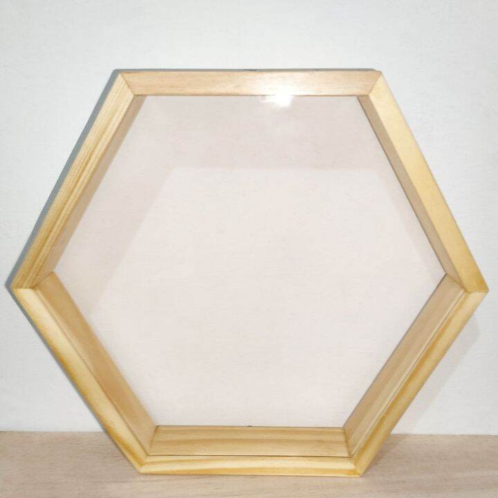 Bingkai 3D Hexagonal Transparan Diameter 30cm/ Bingkai Mahar Hexagonal Transparan - Frame 3D ...