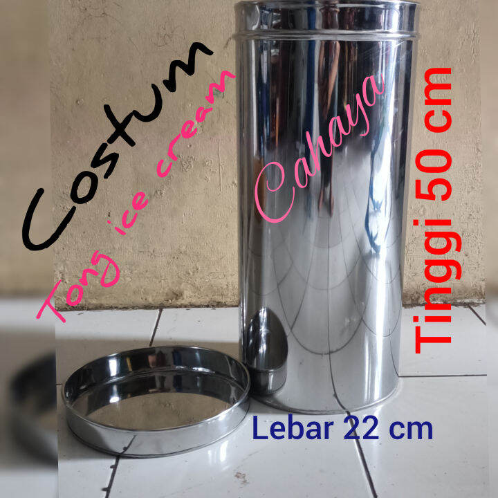 tong es krim/tong ice cream 50x22/BAHAN TEBAL0,4 stenlis | Lazada Indonesia