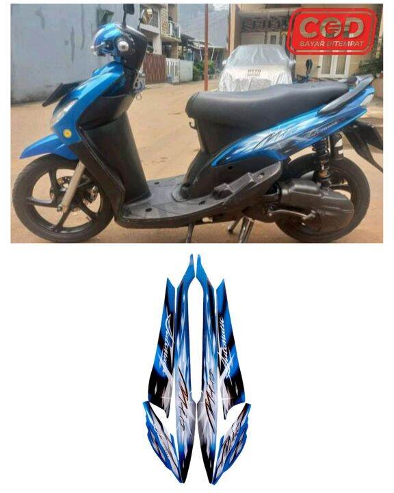 Striping Stiker Lis Les Body Motor Yamaha Mio Smile 2009 Biru Standar ...
