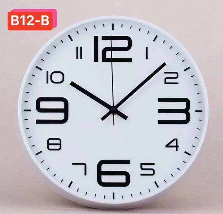 12 inch/29.8cm white Nordic Wall Clock Modern Design Transparent Glass ...