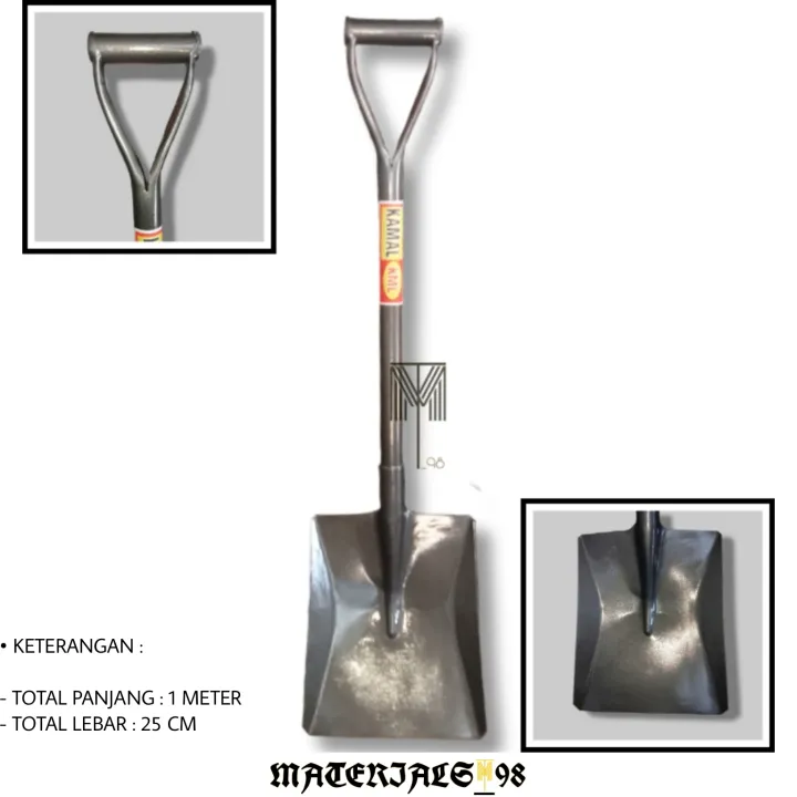Sekop gagang besi panjang 1 meter lebar 25cm - Singkup kuat - Sekop ...