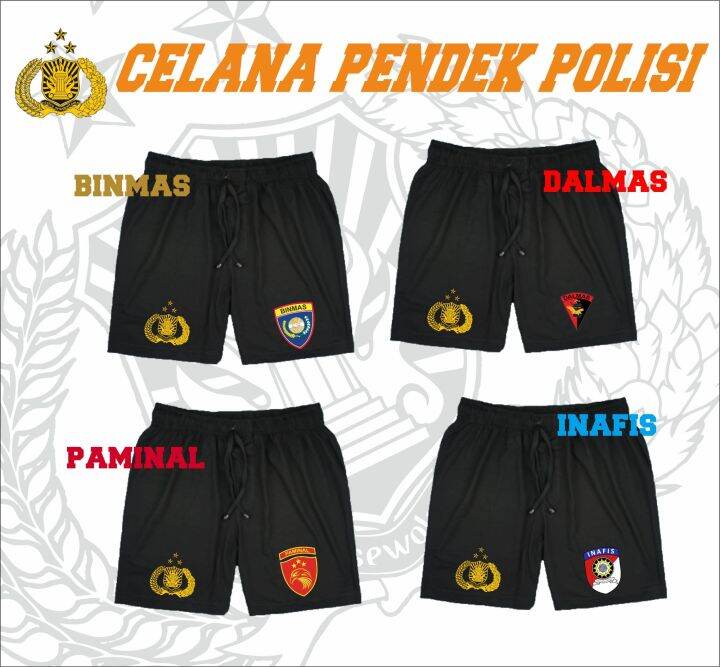 PROMO Celana pendek Polisi Logo binmas Paminal dalmas INAFIS Polri ...