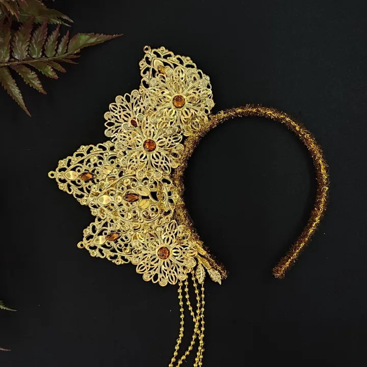 sanggul modern,bunga Dan daun,emas berjurai.kanak-kanak Dan dewasa ...