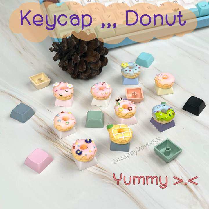 คีย์แคปโดนัท คีย์แคปขนมหวาน คีย์แคปน่ารัก Mechanical keycap Donut ...