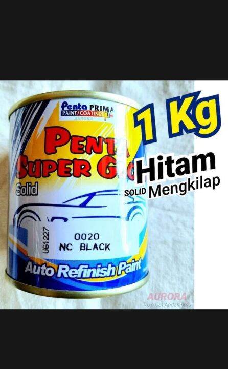 Cat Penta Super Gloss NC Black 1Kg Hitam Solid mengkilap/motor mobil sepeda duko duco diko ...