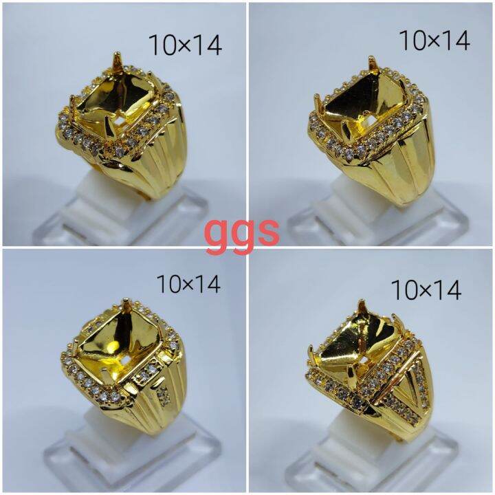 ring cincin alpaka super/emban/ikatan batu permata/akik warna kuning ...