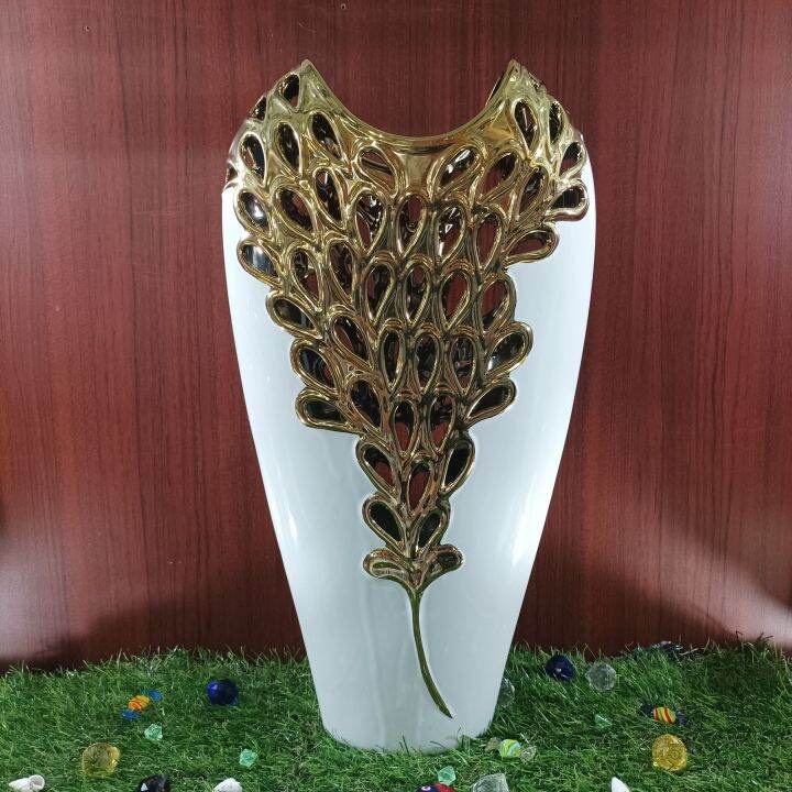 Vas Bunga Mewah Gold Hiasan Pajangan Unik Keramik Mewah | Lazada Indonesia