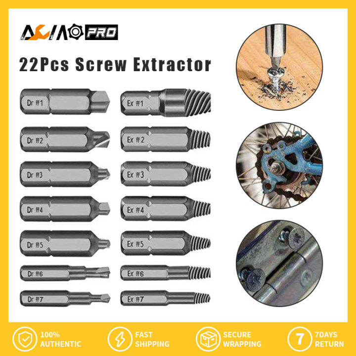 AumoPro 22PCS Against Rust and Corrosion 22X Damaged Screw Extractor ...
