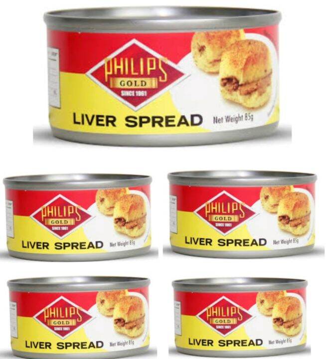 PHILIPS GOLD LIVER SPREAD | SET OF 5 | SINCE 1981 | NET WEIGHT 85 GRAMS ...