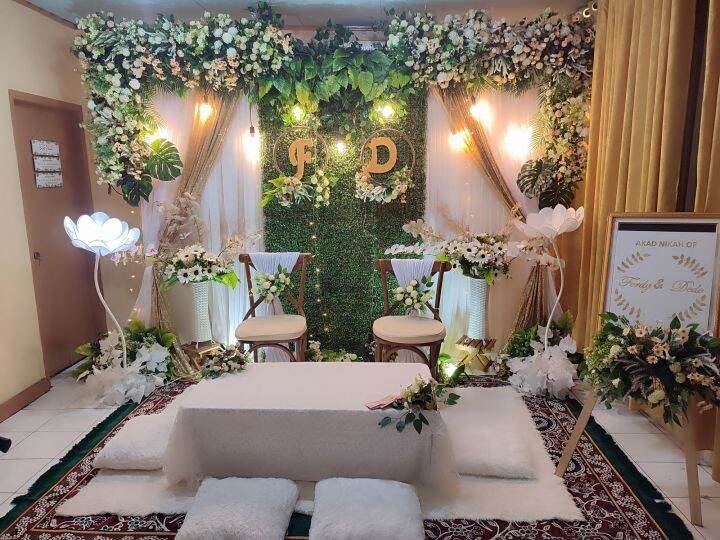 dekorasi backdrop akad nikah 3 meter + meja akad lesehan | Lazada Indonesia