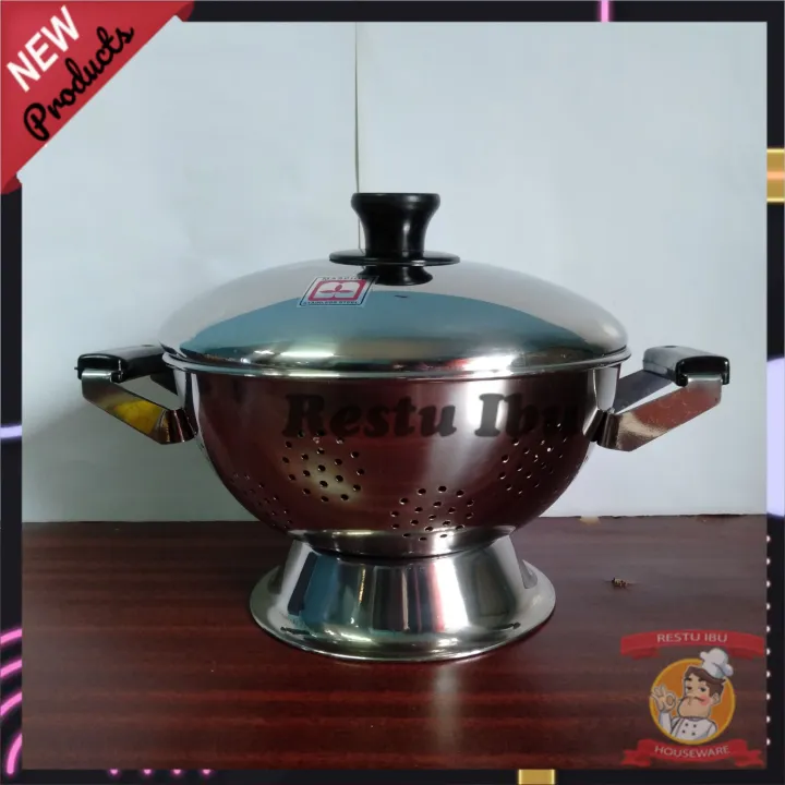 Tempat nasi sangku nasi bakul wakul nasi stainless steel tebal 22 cm 24 ...